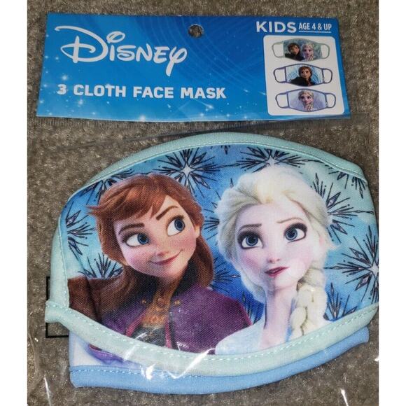 Disney | Accessories | Disney 3 Frozen Anna And Elsa Cloth Face Masks ...